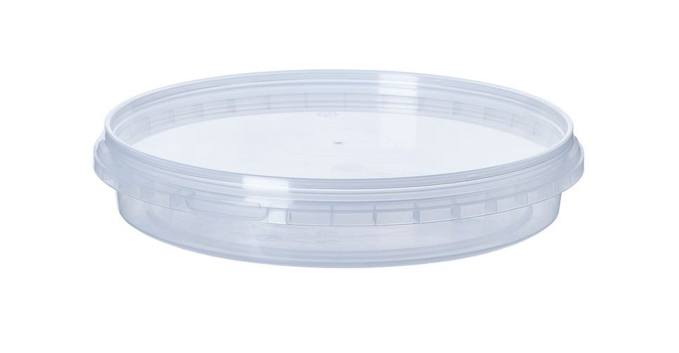 Vitalplast Round plastic flat container 300 ml food non-food wholesale ...